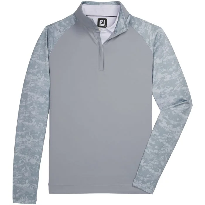FootJoy Camo Colorblock Mid-Layer Golf Pullover Grey - Carl's Golfland