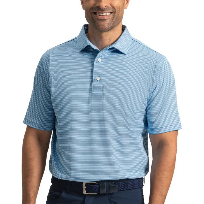 FootJoy Multi-Stripe Pique Golf Polo Reef Blue/White/Deep Reef - Carl's ...