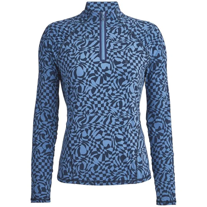 G/FORE Women's Distorted Check Silky Tech Nylon Ruched Quarter Zip Golf Pullover - Carl's Golfland